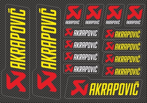 Akrapovic Decals Stickers for Exhaust Graphic Set Vinyl Adhesive 15 Pcs ...