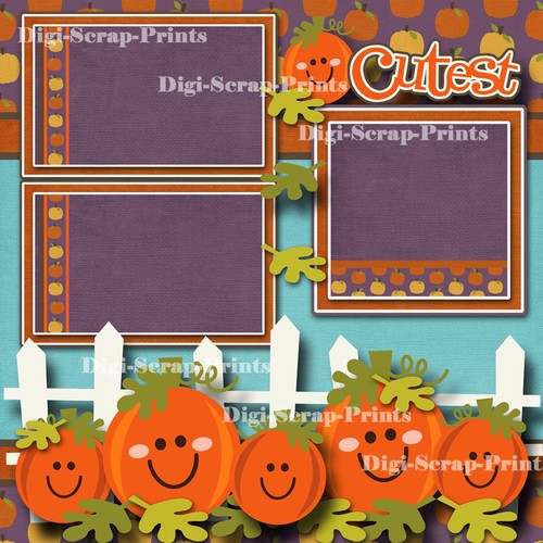 CUTEST PUMPKIN IN THE PATCH fall 2 premade scrapbook pages fall ...