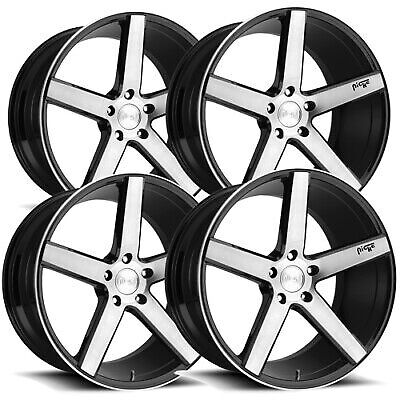 (Set-4) Niche M124 Milan 20x8.5 5x112 +34mm Black/Brushed Wheels Rims ...