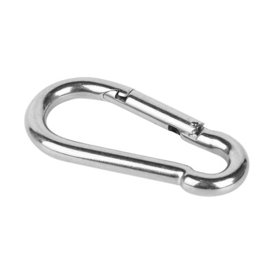 Stainless Steel Carabiner D-Ring Spring Clip Snap Hook Screw Lock ...