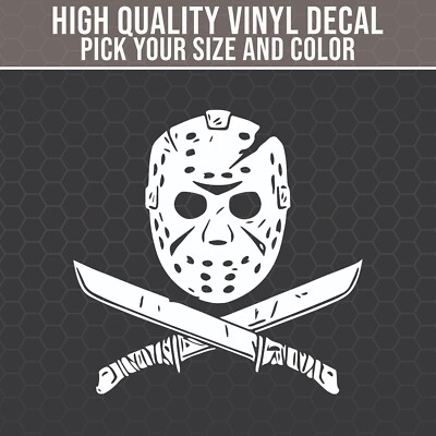Horror Car Decal, Halloween Decal, Hockey Mask Decal, Truck Decal ...