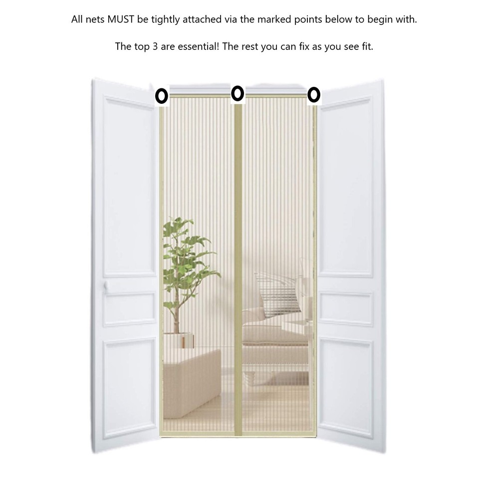 Magnetic Mesh Door Magic Protection Curtain Snap Fly Bug Insect ...