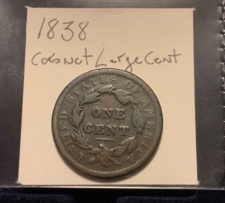 1838 Coronet Head Large One Cent Fine | eBay