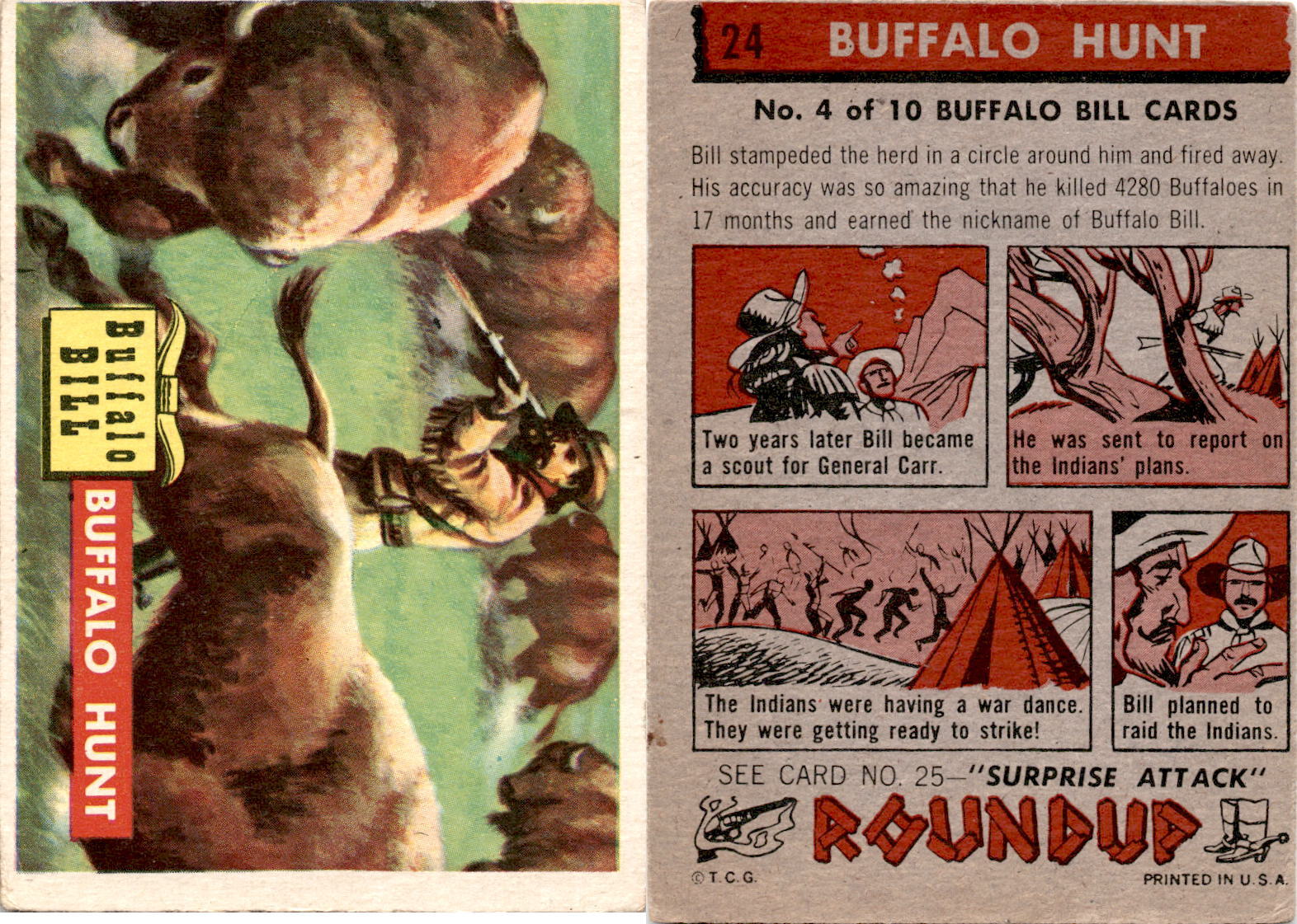 1956 Topps, RoundUp, #24 Buffalo Hunt, Buffalo Bill Cody | eBay