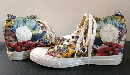 Converse Chuck Taylor All Star Lux Hi Top Floral Hidden Heel Wedge Sz ...