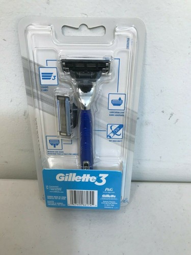 GILLETTE 3 each w/AQUA-GRIP handle and 2 cartridge | eBay