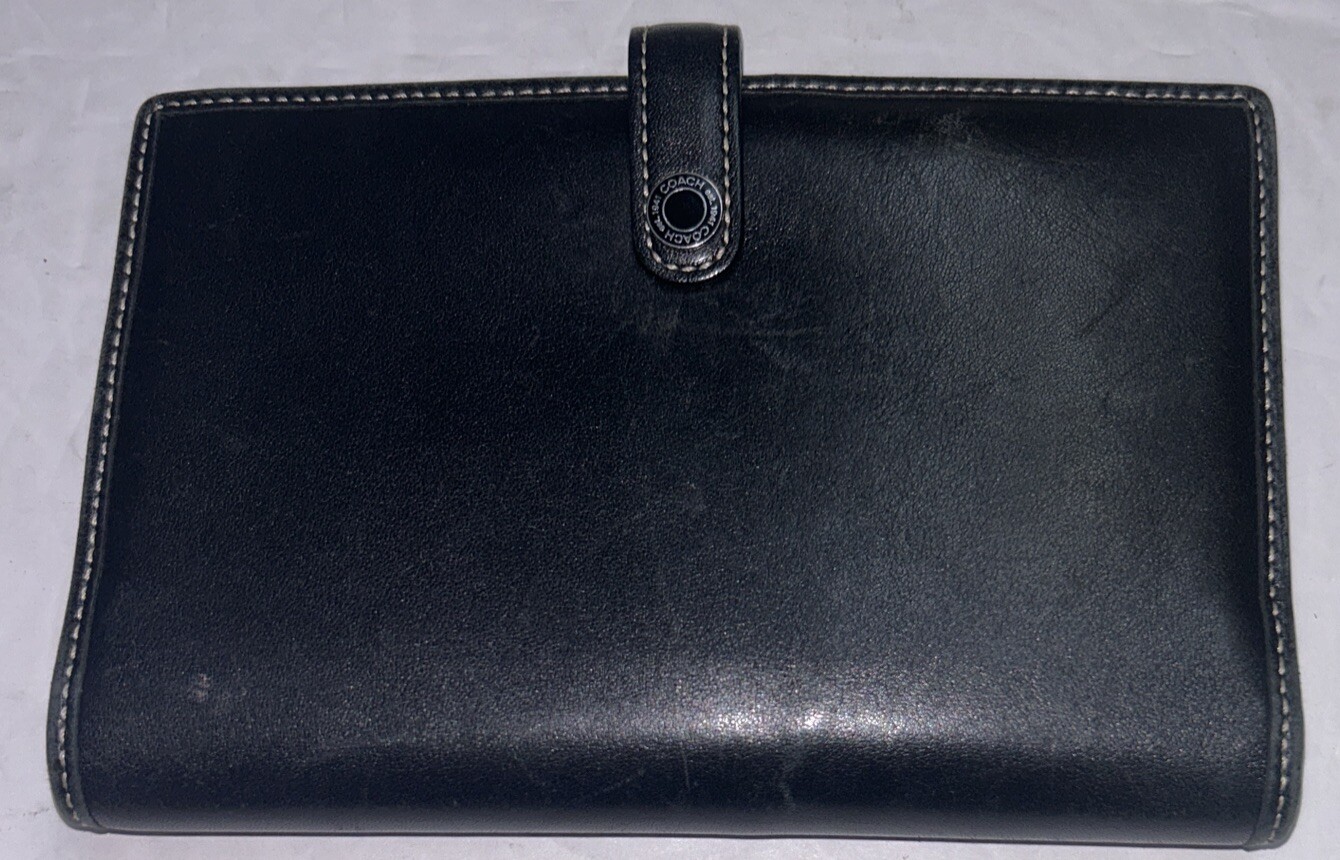 Vintage Coach Bifold Checkbook Holder Wallet w/ Pen H… - Gem