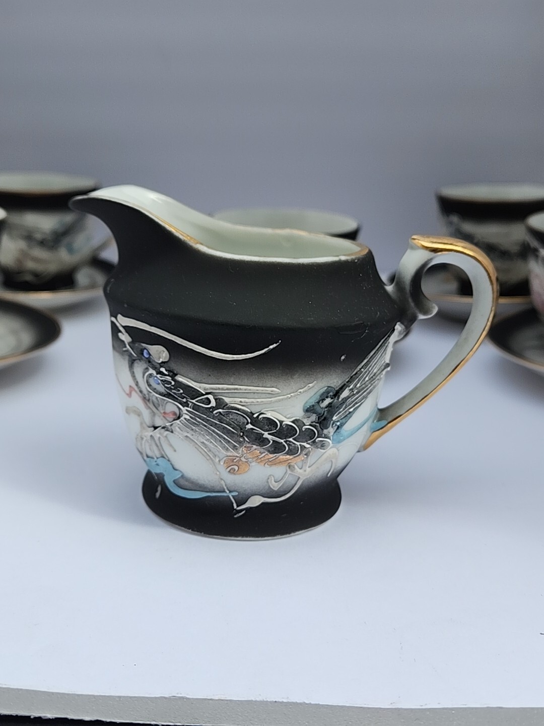 Vtg Japanese Moriage lusterware Dragonware Tea Set Blue Eye Dragon | eBay