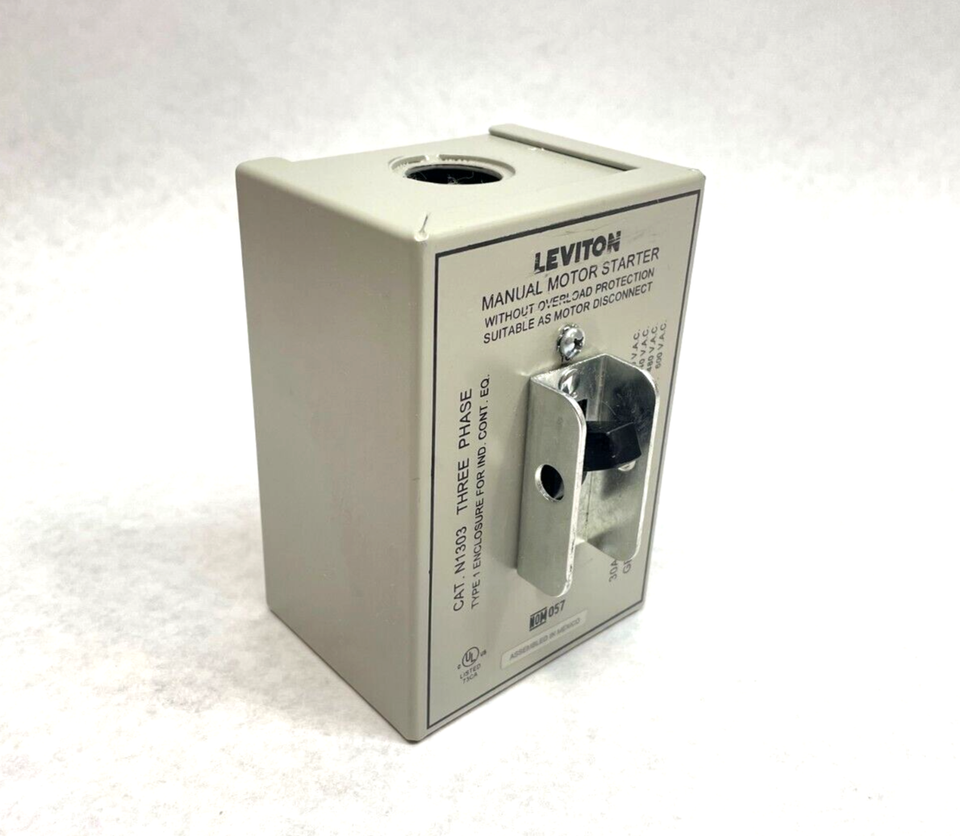 Leviton N1303-DS Manual Motor Starter Disconnect Switch 3PH 30A 600V ...