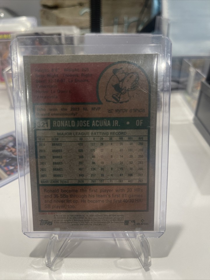 RONALD ACUNA JR 2024 Topps Heritage MISSING FACSIMILE SIGNATURE SP ...