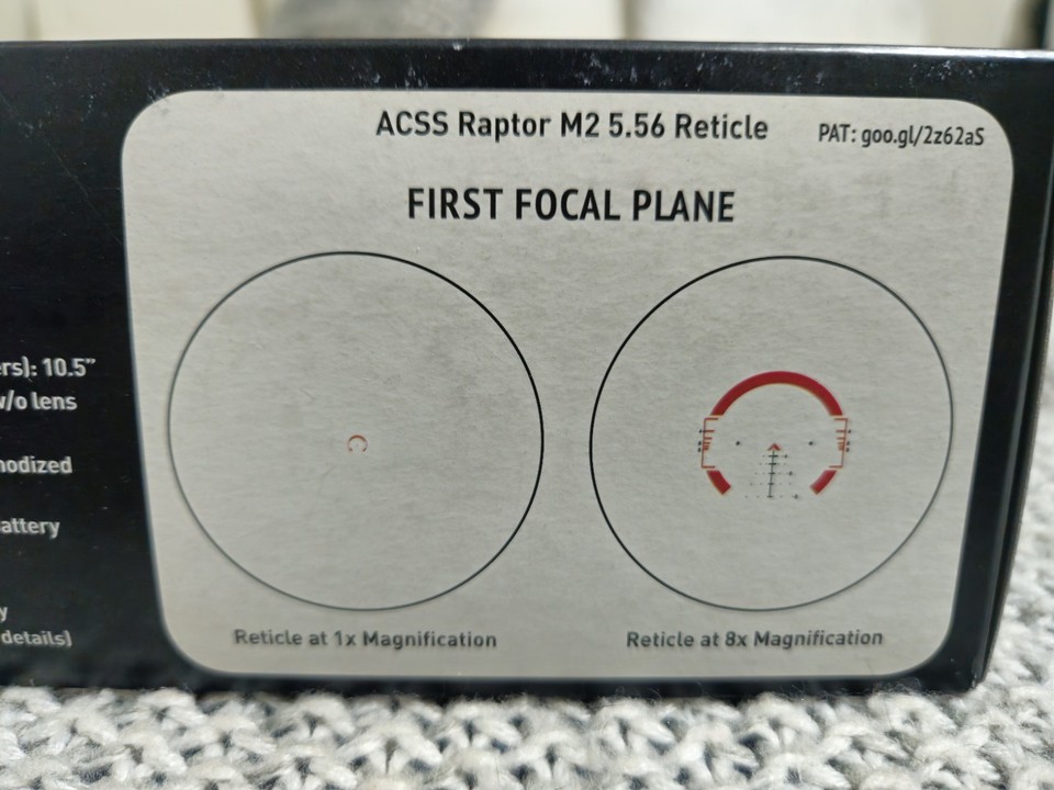 Primary Arms Platinum Series 1-8x24 FFP Scope with ACSS RAPTOR M2 5.56 ...