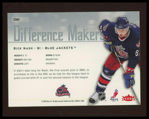 Rick Nash 2005-06 Ultra #DM1 Difference Makers Columbus Blue Jackets | eBay