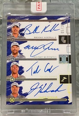 2024-25 Panini Quad Signatures Gold Brooks Koepka Graeme Gooch Kokrak ...