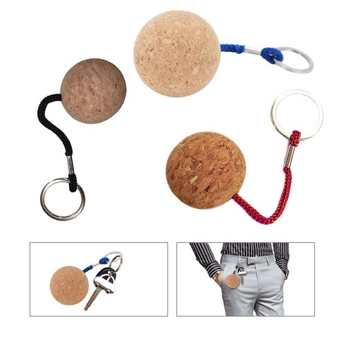 2x Floating Cork Ball Key Ring Sailing Boat Float Buoyant Rope Kayakd ...