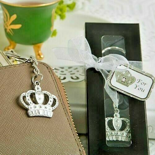 Majestic Silver Crown Key Chain Wedding Bridal Shower Party Gift Favors ...