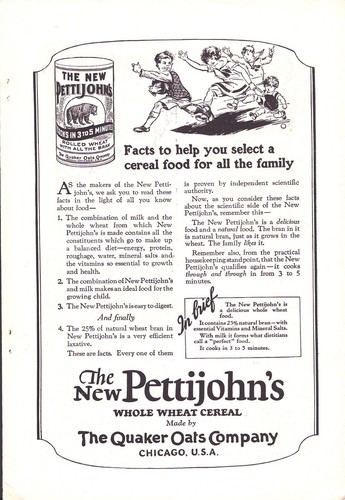1925 Pettijohn's Whole Wheat Cereal Print Ad | eBay