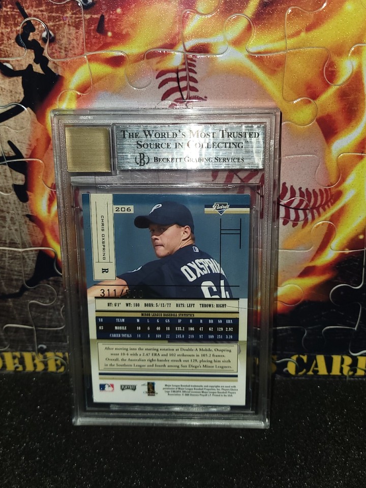 2004 Playoff Absolute Memorabilia /500 Chris Oxspring #206 Rookie Auto ...