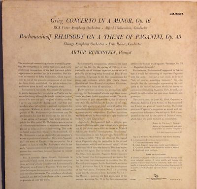 Edvard Grieg / Sergei Vasilyevich Rachmaninoff - Arthur Rubinstein ...