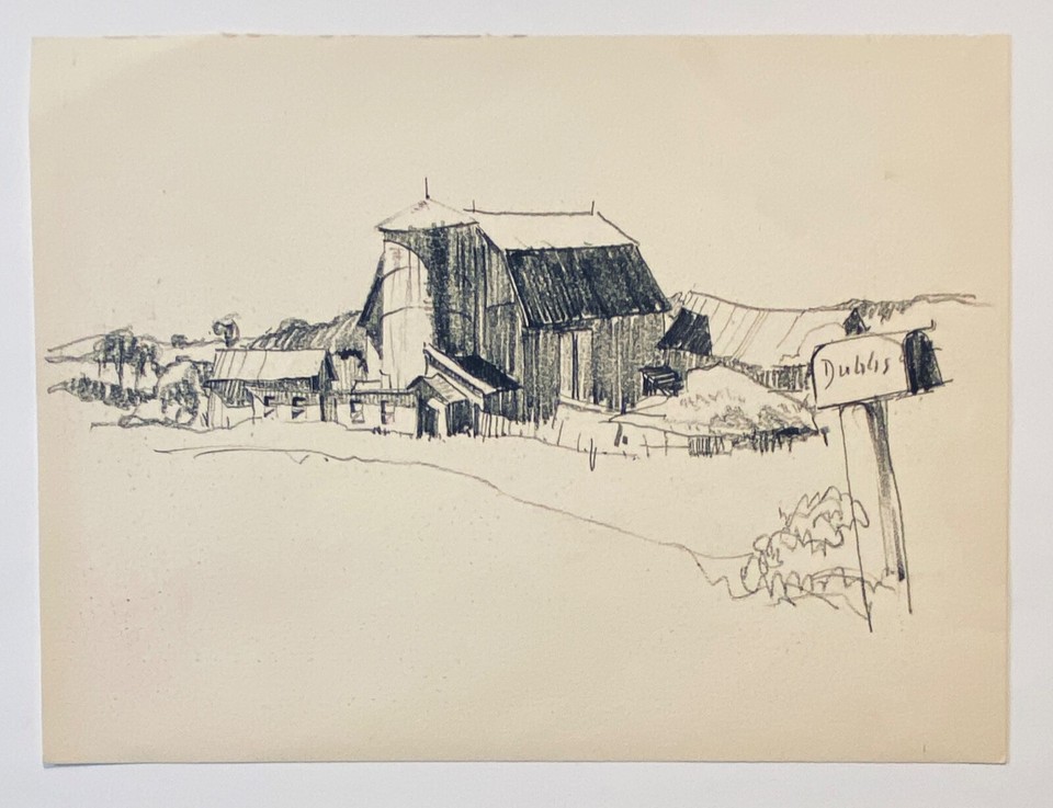 Norman Kent Rural New England Barn Drawing | eBay