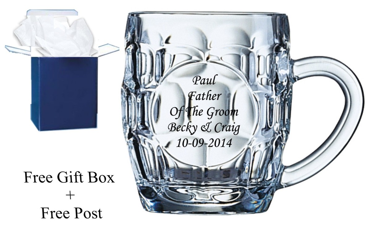 Glass Tankards Wedding Engraved Glass Tankard