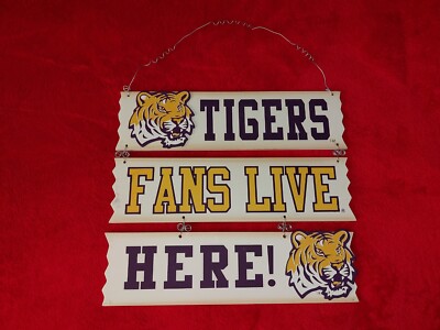 LSU TIGERS FANS LIVE HERE WALL ART PLAQUE PORCH ART | eBay