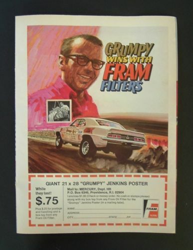 1968 CHEVY CAMARO SS 396/427 ad"Grumpy Jenkins" NHRA Hot Rod NHRA Super ...