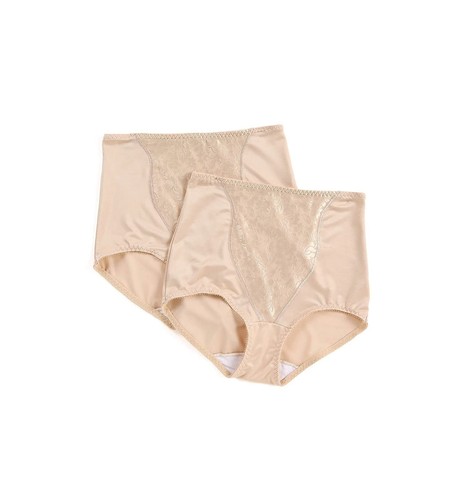 2pk Bali Women’s Shapewear Double Support Light Control Brief with Lace ...
