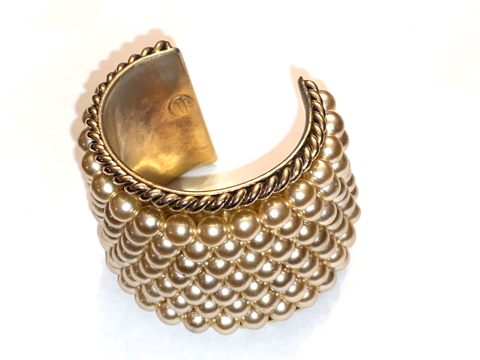 Vintage Edouard Rambaud Paris Couture Gold Rope Pearl Cuff bracelet ...