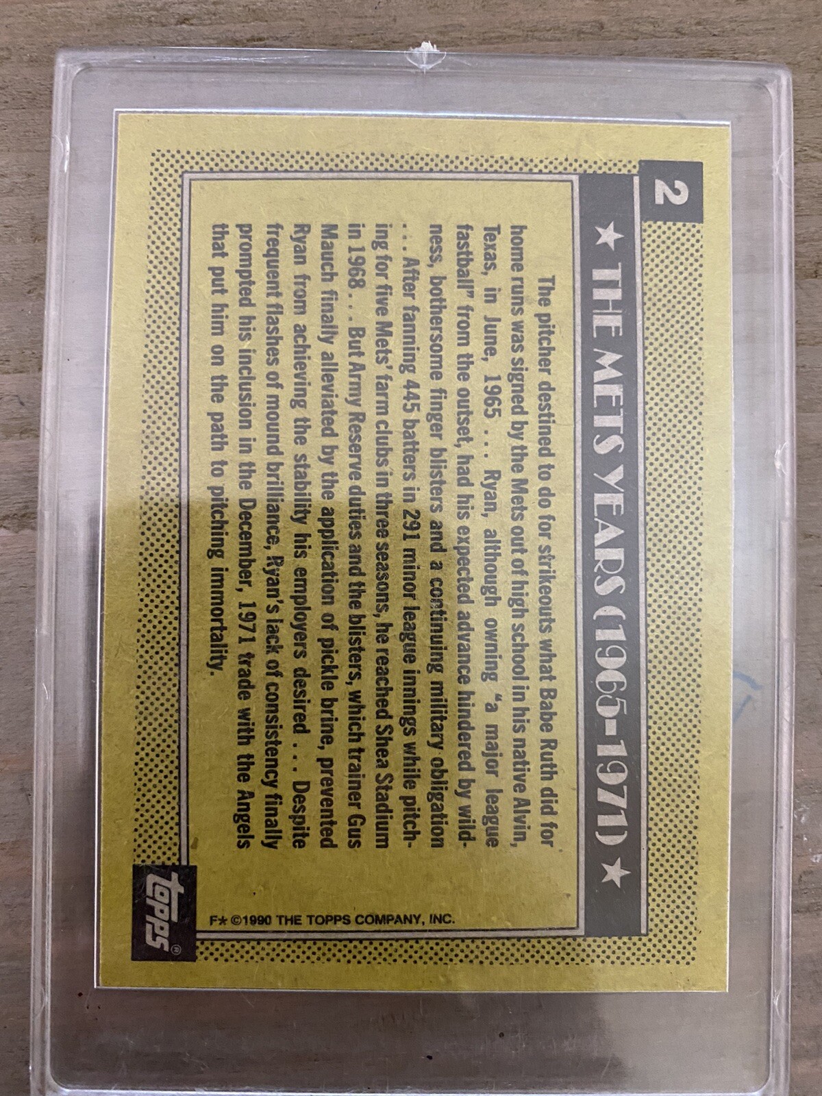 1990 Topps Nolan Ryan New York Mets RARE 5,000 Strikeout card. Hall Of ...