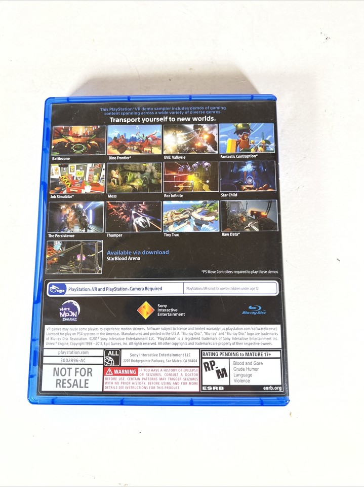 PS4 PlayStation VR Demo Disc 2.0 PSVR 2 Sony Virtual Reality | eBay