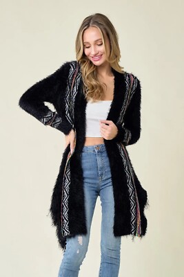 Aztec Print Long Sleeve Cardigan | eBay