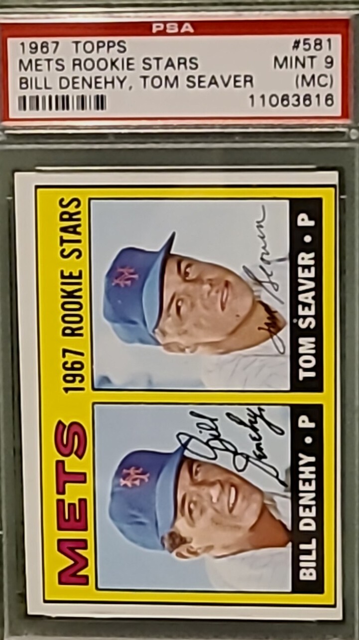 1967 Topps #581 TOM SEAVER ROOKIE RC PSA 9 MT (MC) MINT NY METS HOF ...