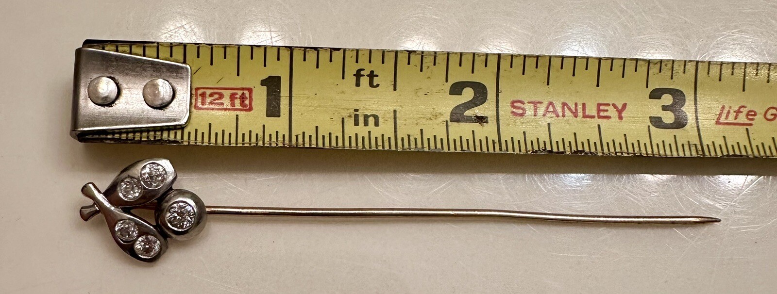 Antique 14k Gold Bowling Ball Pins Bowlers Stick Pin… - Gem