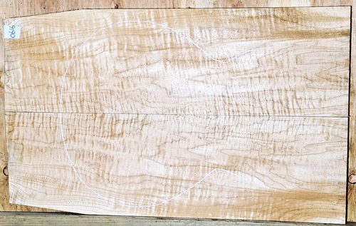 Flame Figured Maple Wood 0616 Luthier L.P. CARVED Top Guitar Set 25x15x ...