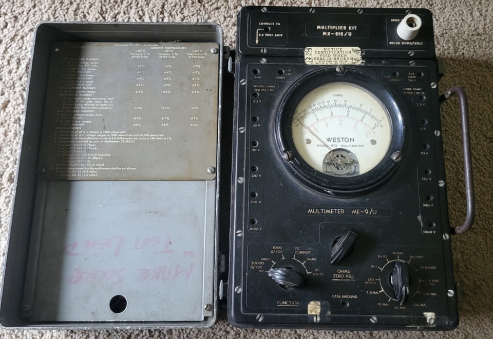 Vintage Phaostron 1950s ME-9B/U MX-815/U Military Multimeter | eBay