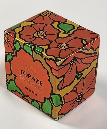 Vintage AVON Topaz Cream Sachet in Box, Yellow-Toned Jar with Yellow ...