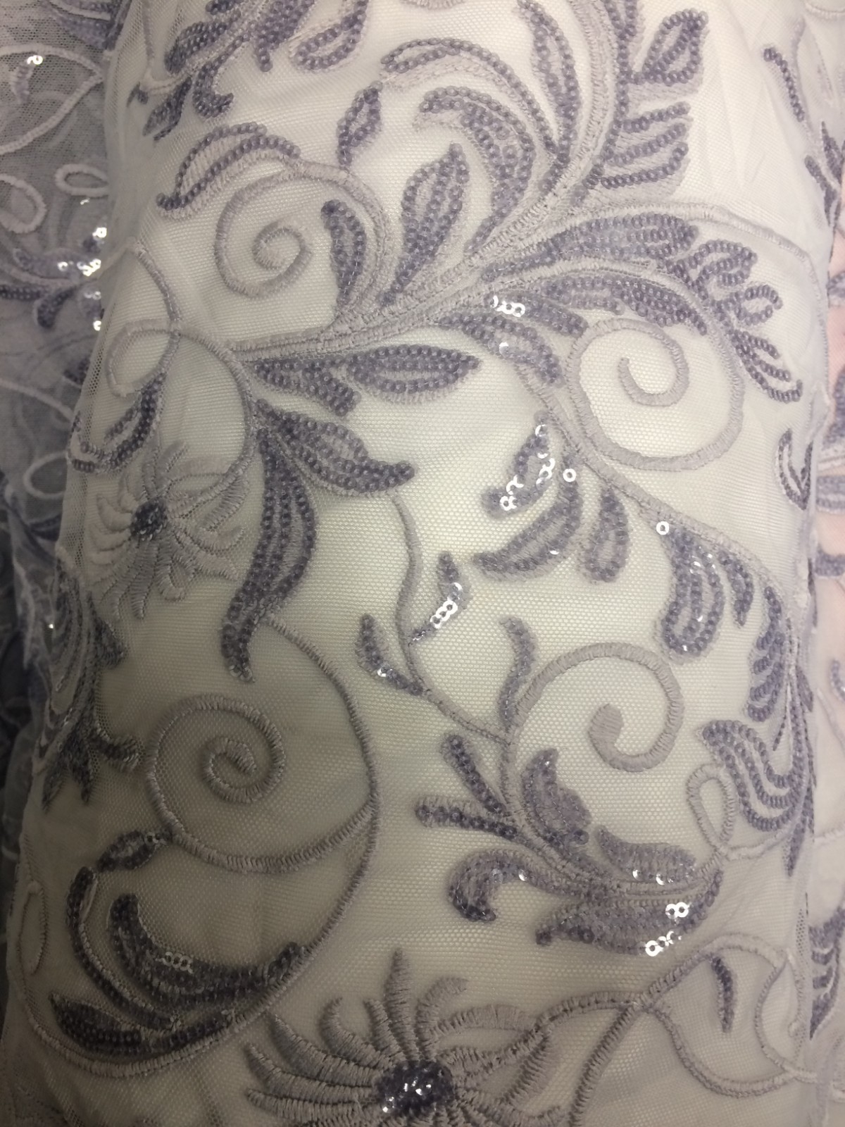 Sequin Embroidery Mesh Lace Fabric 48"-50'' wide sold by the yard ...