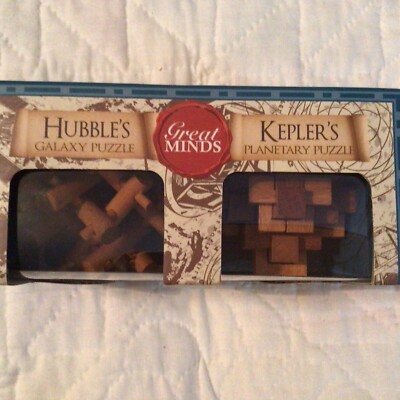 HUBBLE & KEPLER GREAT MINDS WOODEN 3D PUZZLES X2. NEW IN THE BOX. | eBay