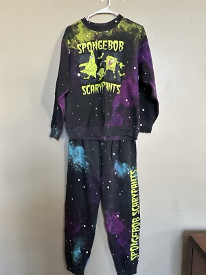 SpongeBob Scarypants Sweatshirt Sweatpant set Glow Nickelodeon M ...