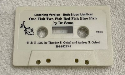 Dr Seuss One Fish Two Fish, Red Fish Blue Fish Random House Cassette ...