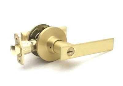 Tru-Bolt 1736904 Lowell Brushed Gold Entry Door Lever with 2 Keys | eBay