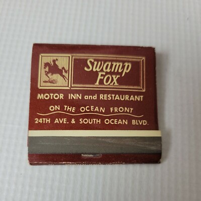 Swamp Fox Inn Matchbook Match Box Vintage Matches Memorabilia Myrtle ...