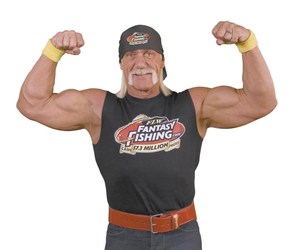 Hulk Hogan FLW Fantasy Fishing.com Black Bandana/Handkerchief | eBay