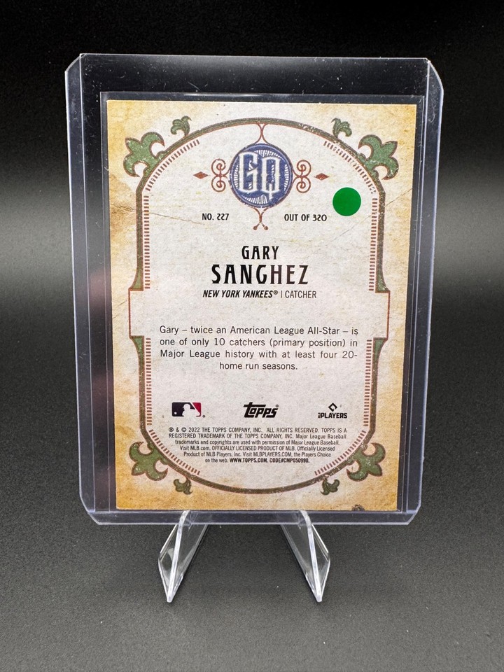 2022 Topps Gypsy Queen - Gary Sanchez #227 Missing Nameplate | eBay