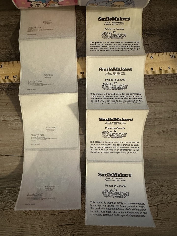 Vintage Sticker Roll Smilemakers Disney Sandylion Mickey Mouse ...