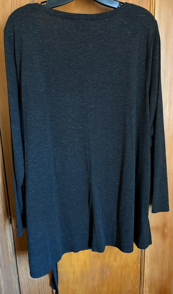 Lane Bryant women's plus 18/20, 3/4 sleeve black w/silver, round neck ...