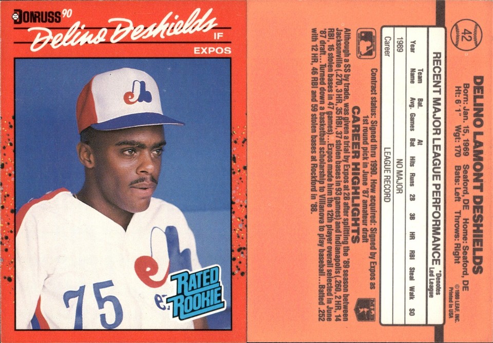 Delino Deshields Rookie Lot of 24 baseball Cards Montreal Expos MLB-685 ...