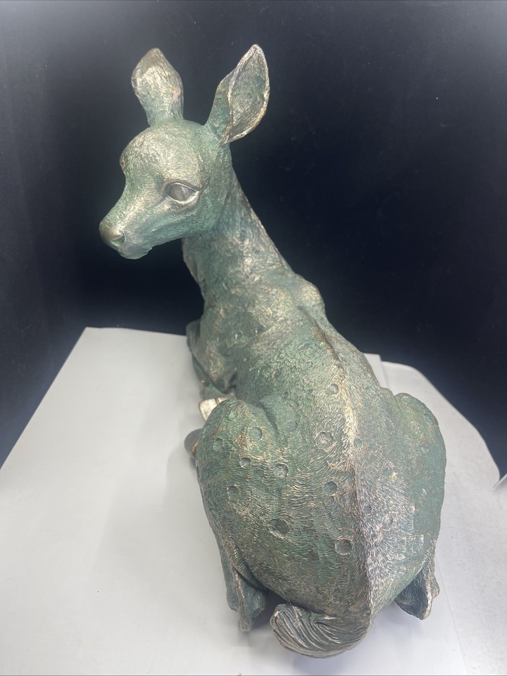 Laying deer Fawn Statue Figurine Garden Outdoor/ Indoor New | eBay