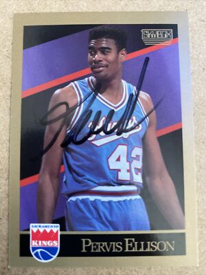 1990-91 SkyBox #246 Pervis Ellison RC AUTOGRAPHED Card Sacramento Kings ...