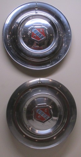 RED CREST HUBCAPS (2) CUSTOM VINTAGE CLASSIC STREETROD RATROD | eBay